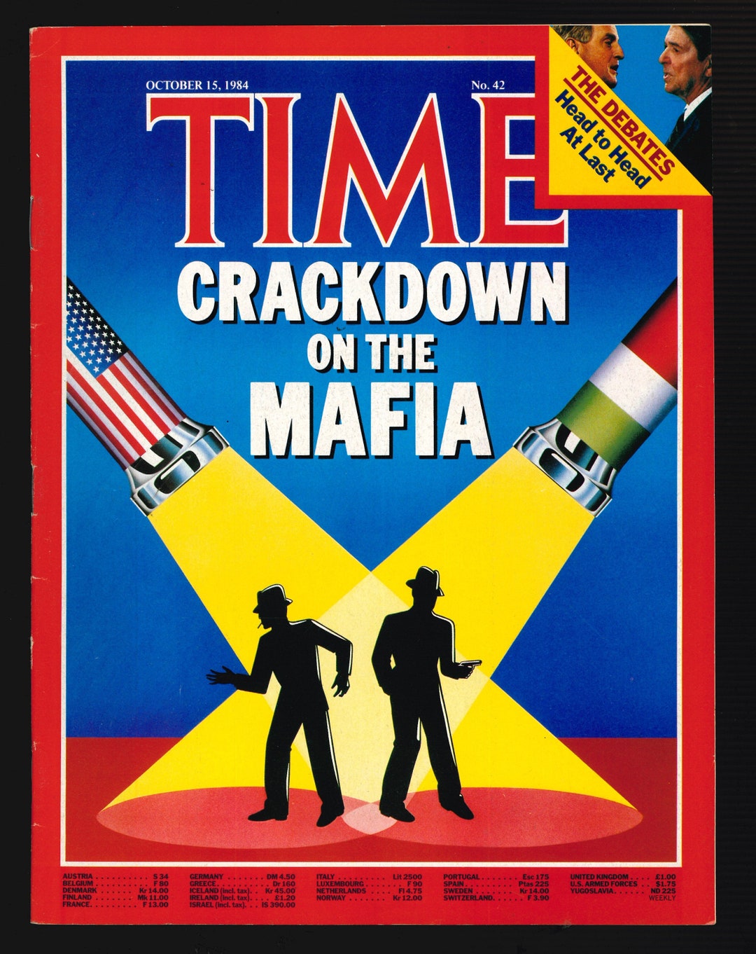 TIME EUROPE OCT 15 1984 Vintage Magazine Crackdown on the Mafia 40th - Etsy
