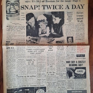 Daily Express Aug 13 1962 Original Rare Vintage Newspaper Birthday ...