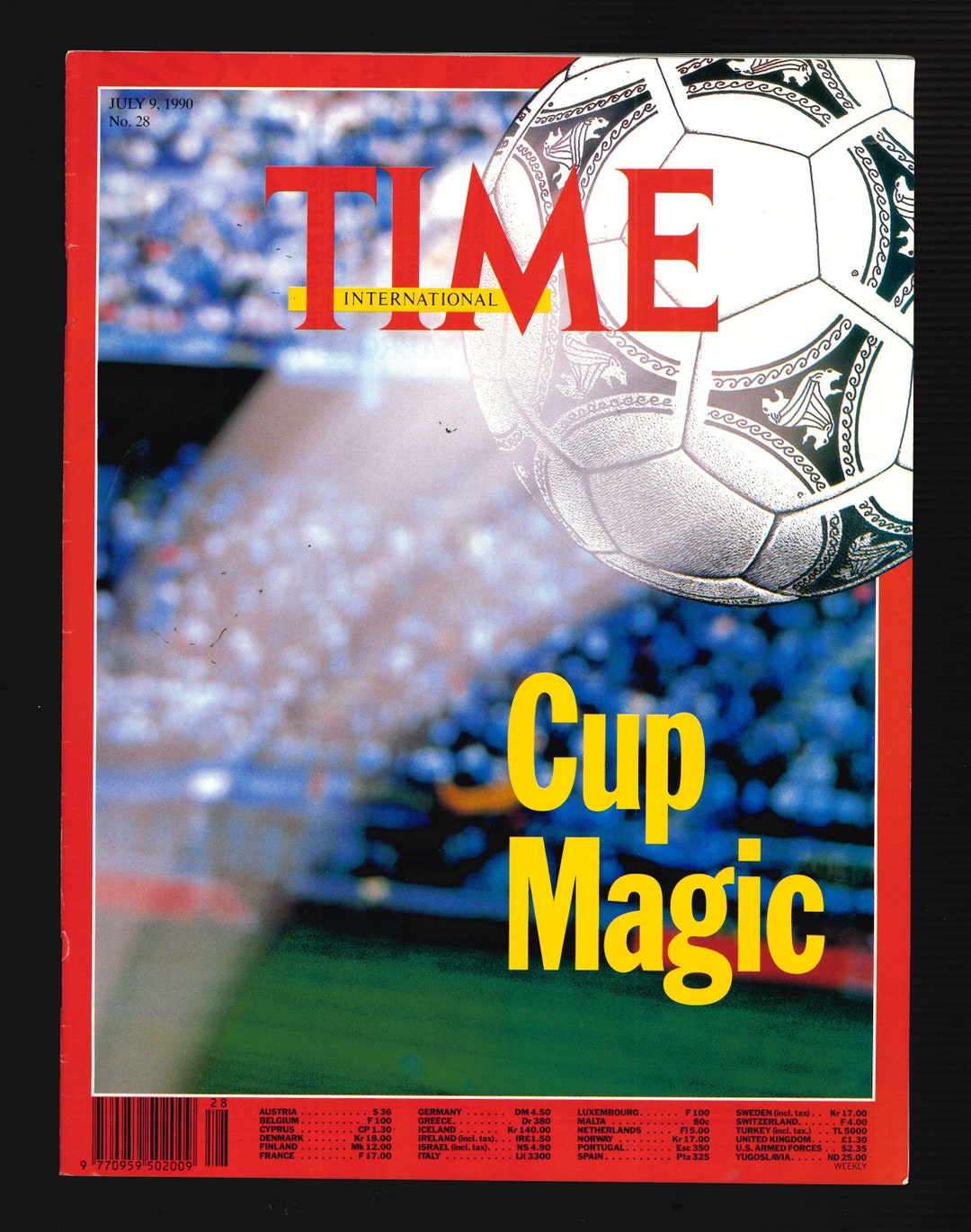 TIME JULY 9 1990 Vintage Magazine World Cup Football - Etsy