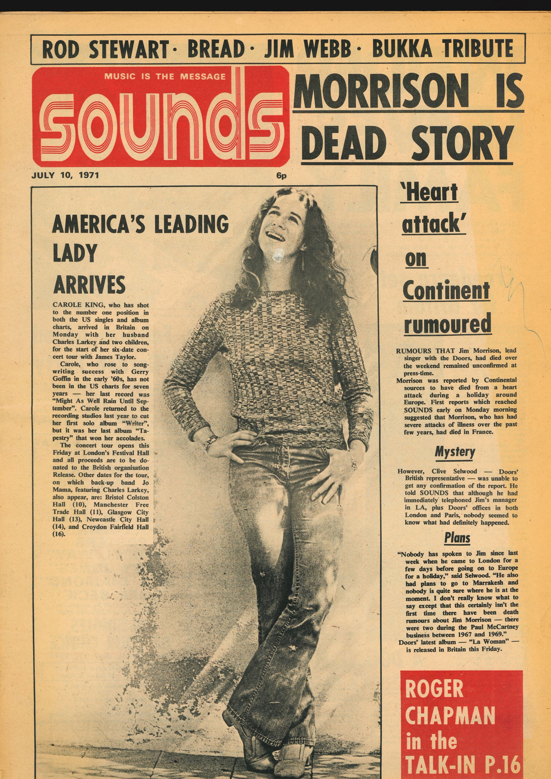 Jim Morrison Death Newspaper Profile For Before The End: Searching For