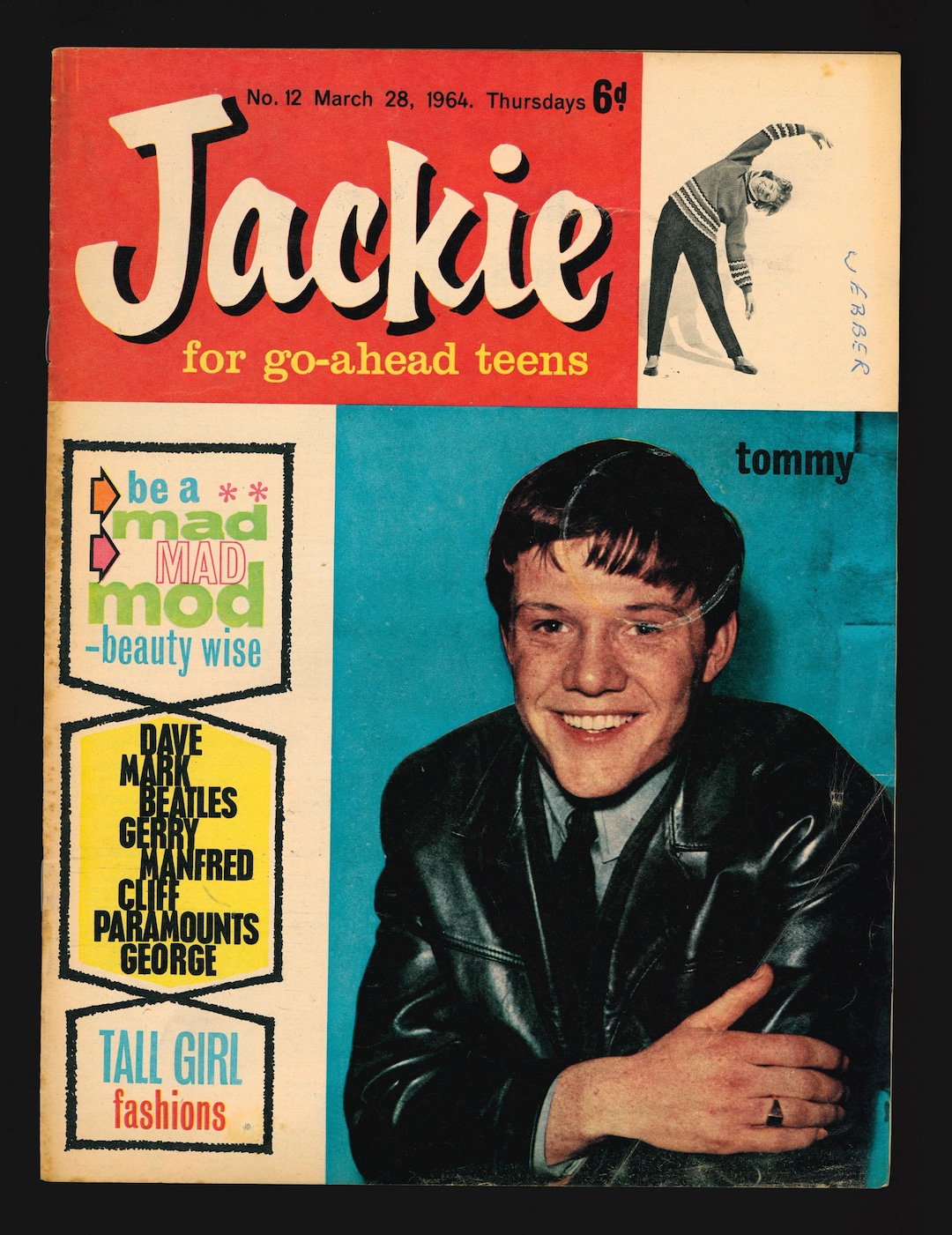 Jackie No 12 March 28 1964 Original Vintage Magazine Cover : Tommy 60th ...