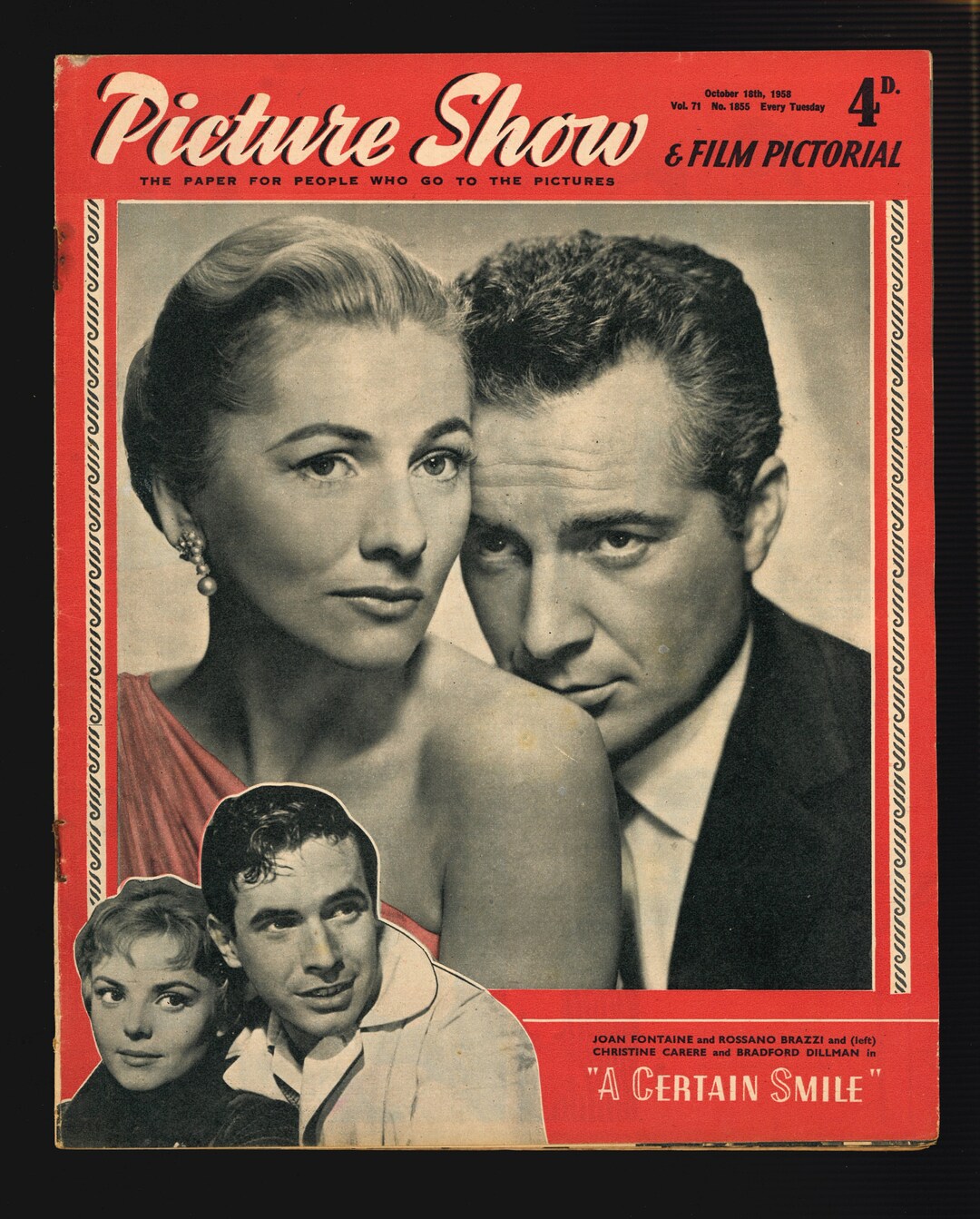 Picture Show Oct 18 1958 Movie Film Cinema Magazine Joan Fontaine ...