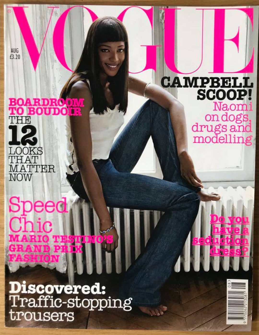 Vogue UK Aug 2002 British Original London Fashion Magazine Naomi ...