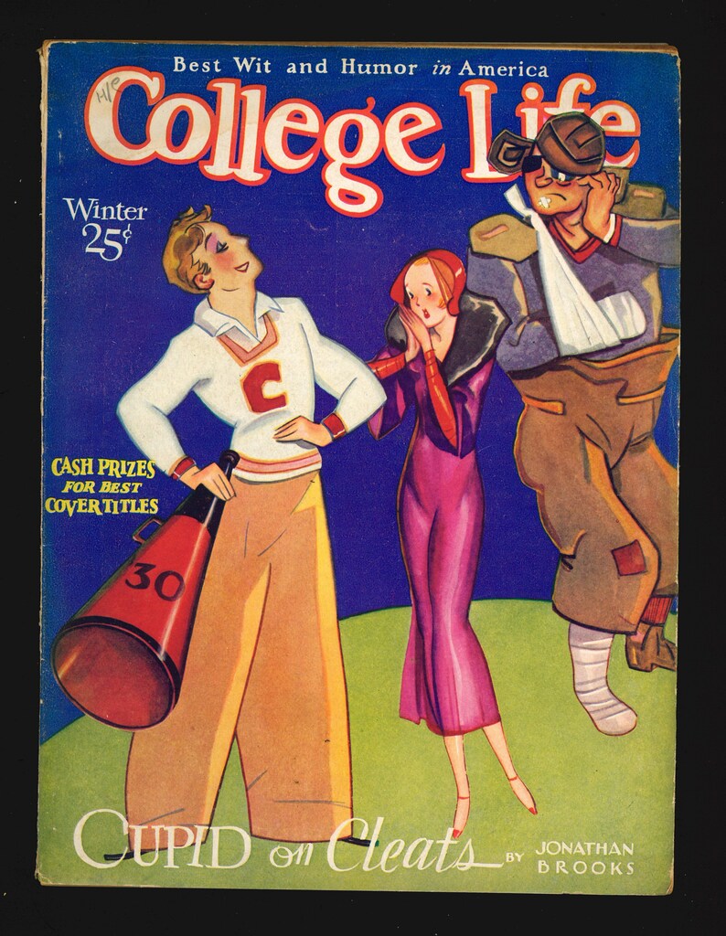 College Life US Winter 1930 Original Vintage Satire Magazine Cupid and ...