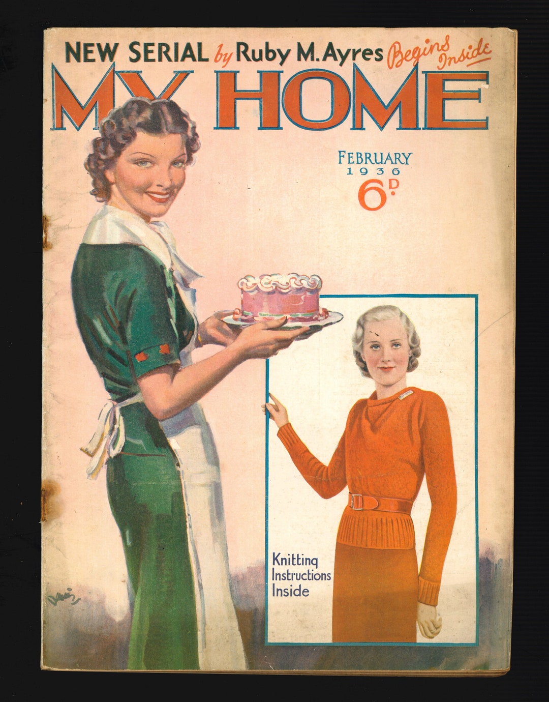 My Home Back Issues 1936 Original Vintage Women’s Magazine Knitting ...