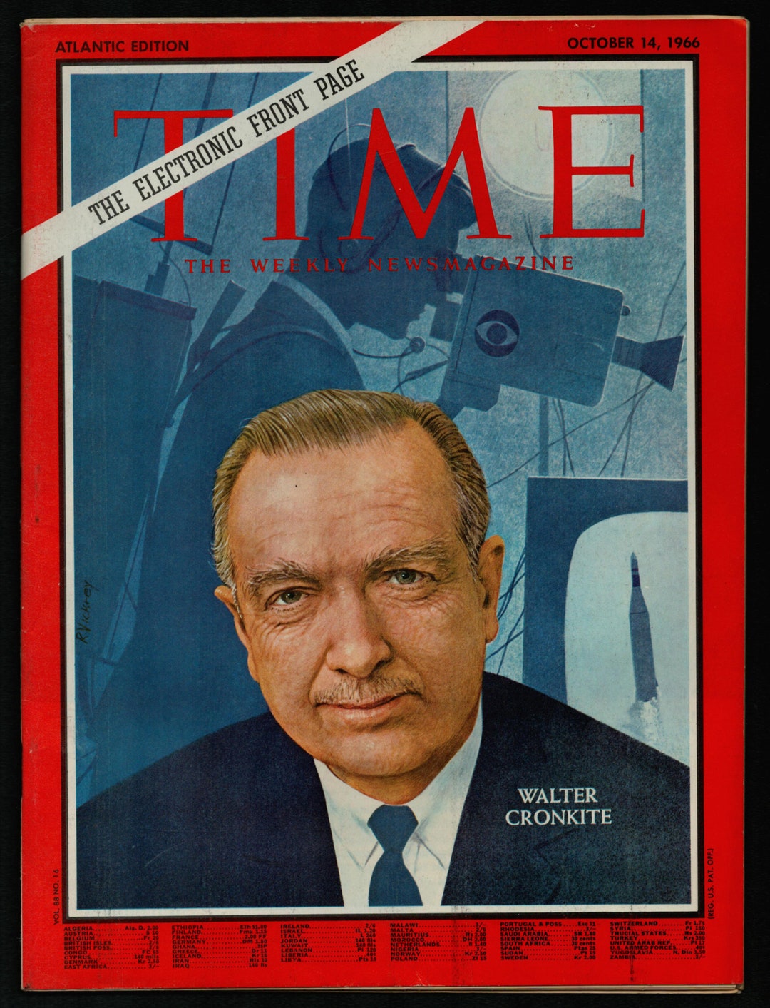Time Magazine Oct 14 1966 Cover : Walter Cronkite - Etsy UK