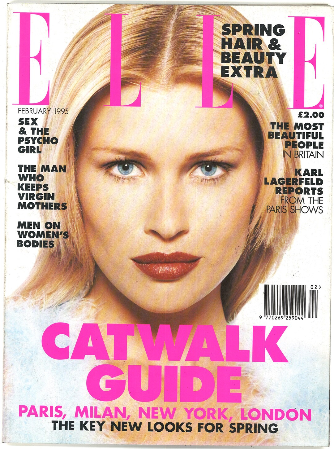 Elle UK Fév 1995 Original vintage Fashion Magazine Cadeau d ...