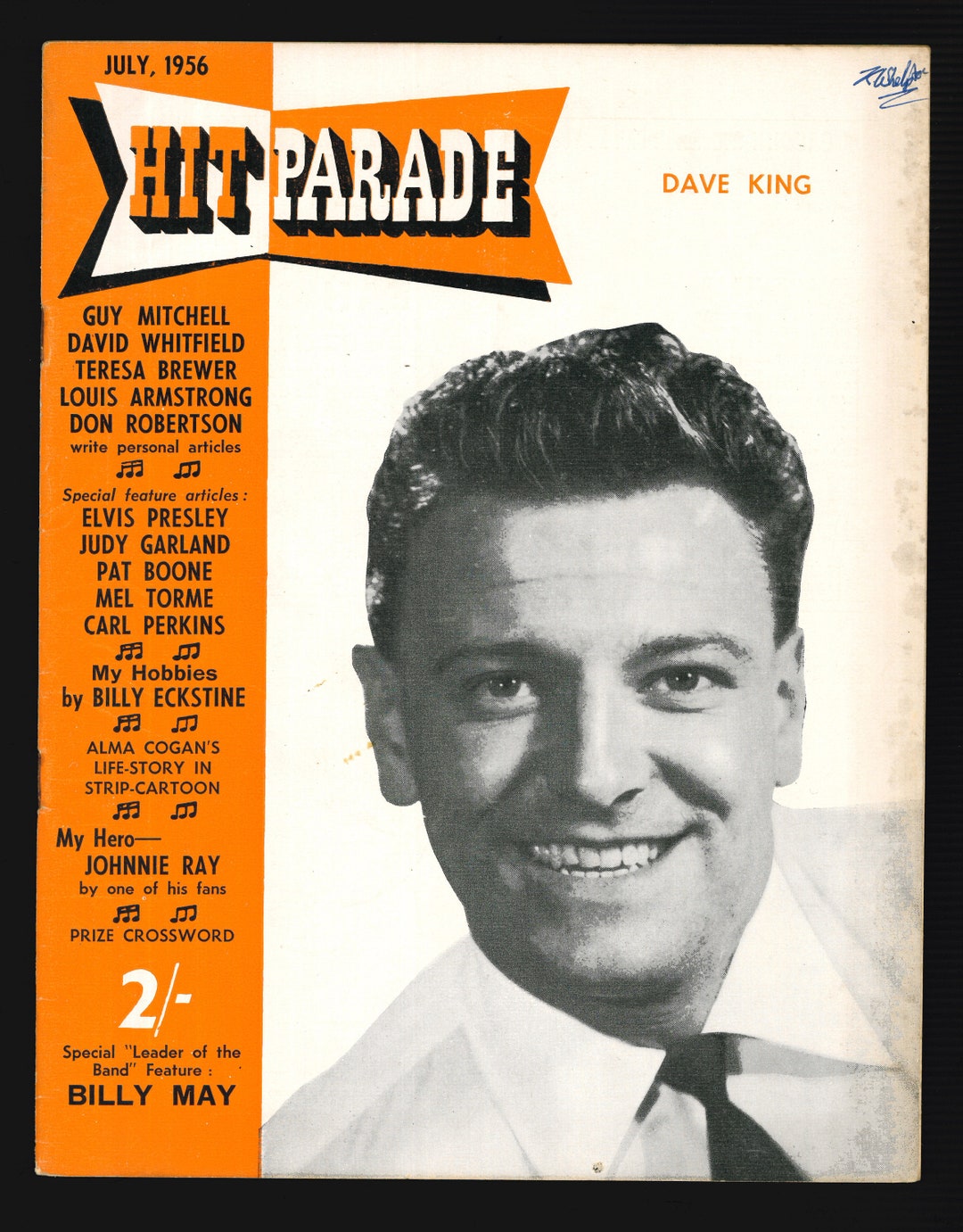 Hit Parade Vol 1 No 26 July 1956 Original Magazine Rock N Roll Dave ...