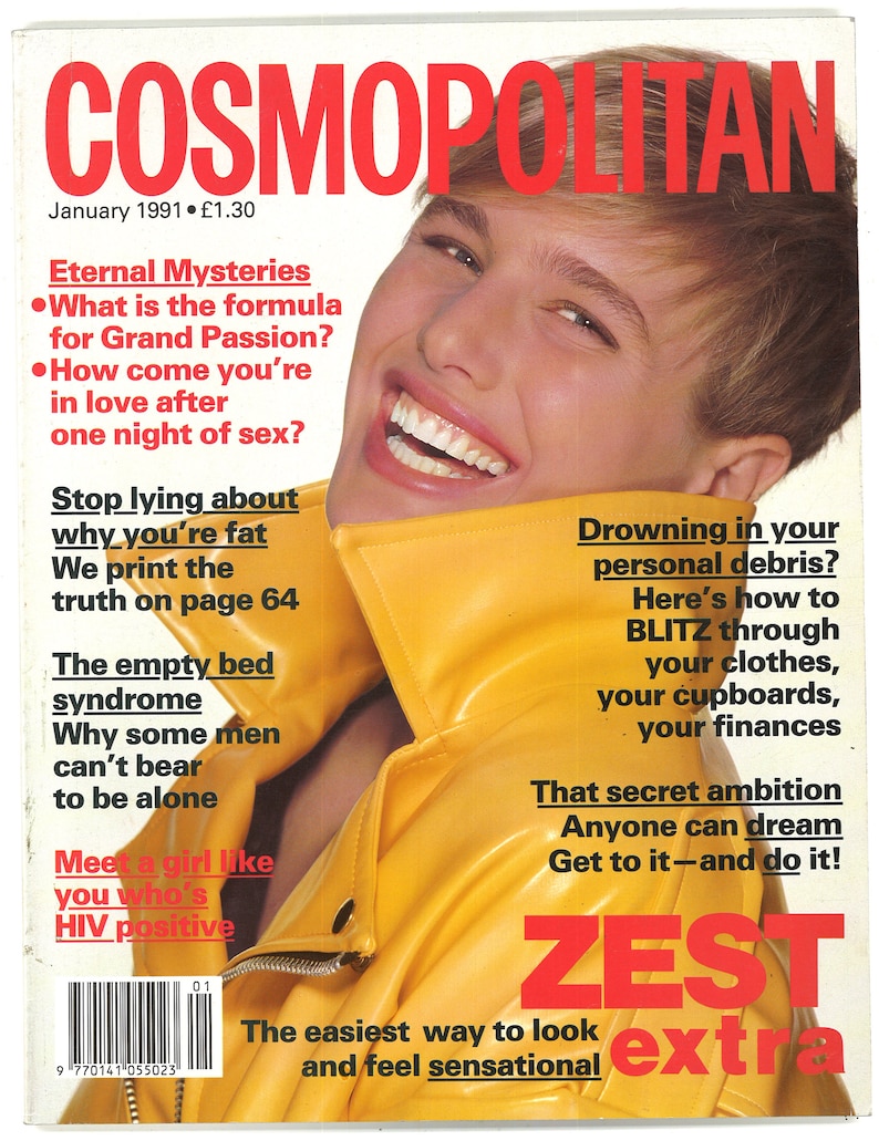 Cosmopolitan UK Jan 1991 Birthday Gift Present British Original Vintage ...
