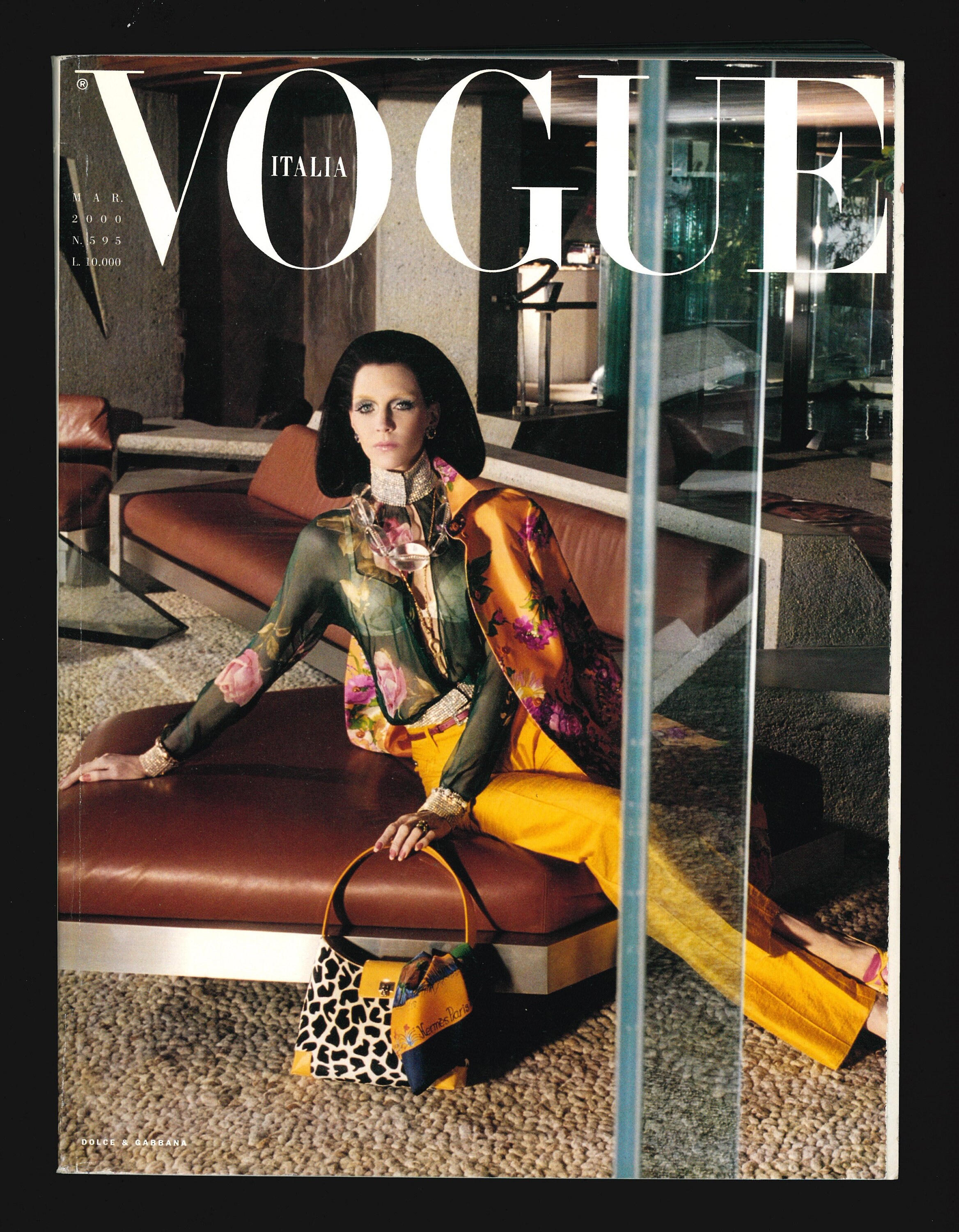 Vogue Italia No 595 March 2000 Original Foreign Fashion Magazine Hannelore Knuts by Steven ...