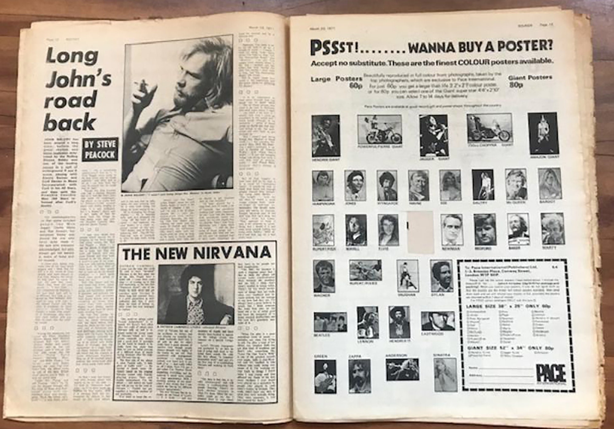 Sounds Magazine 20 de marzo 1971 UK Vintage Original Music - Etsy España