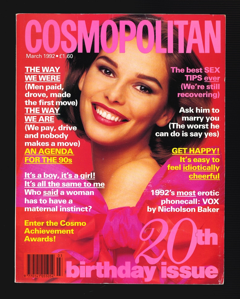 Cosmopolitan UK March 1992 British Original Vintage Fashion Magazine - Etsy