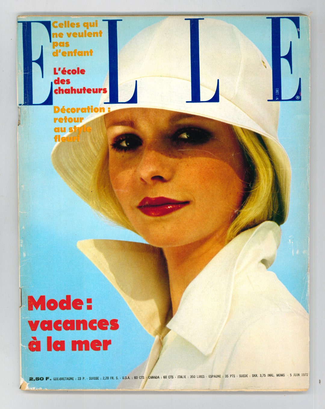 Elle June 5 1972 French Edition Vintage Magazine - Etsy