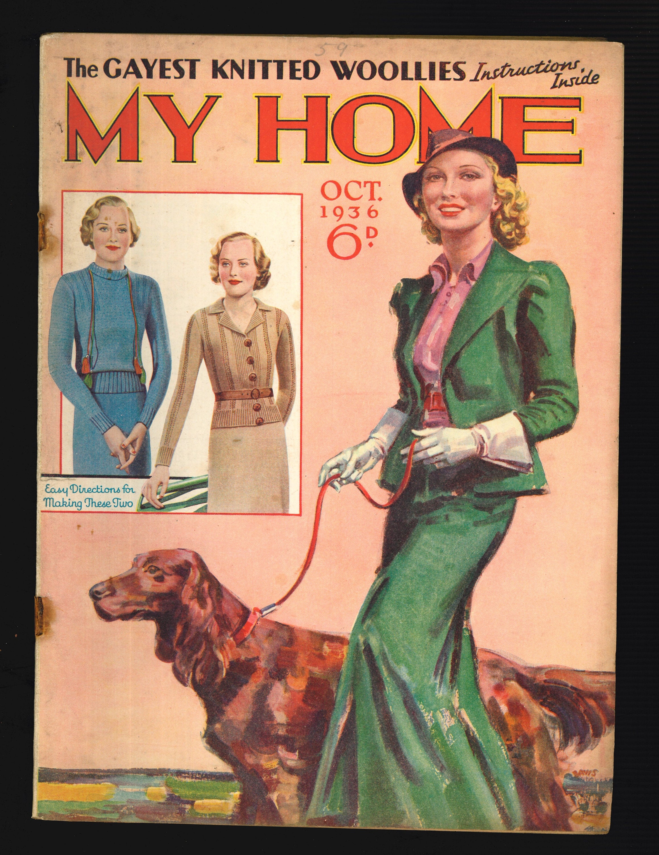 My Home Back Issues 1936 Original Vintage Women’s Magazine Knitting ...