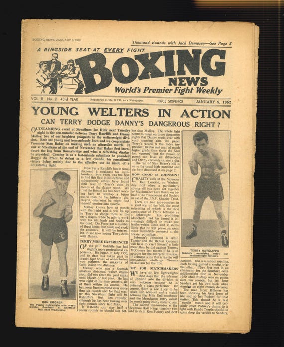 Vintage Boxing Boxing News 1951 1952 1955 Vintage Original Magazine
