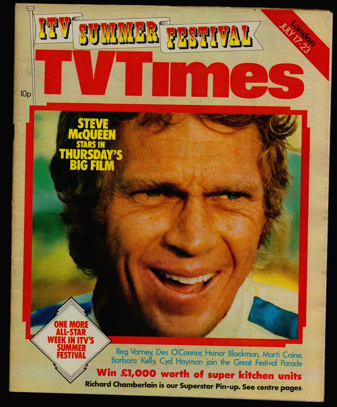 TV Times July 15 1976 London Original Vintage Magazine Steve Mcqueen - Etsy
