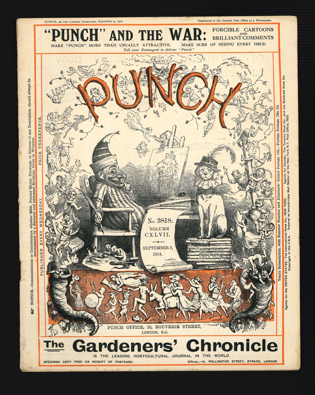 Punch Sept 23 1914 Vintage Original Satire Magazine - Etsy