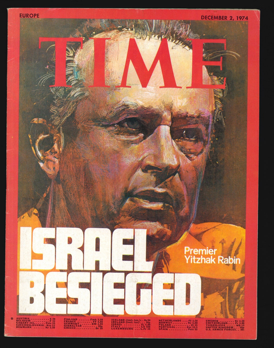 TIME DEC 2 1974 Vintage Magazine Israel Besieged 50th - Etsy