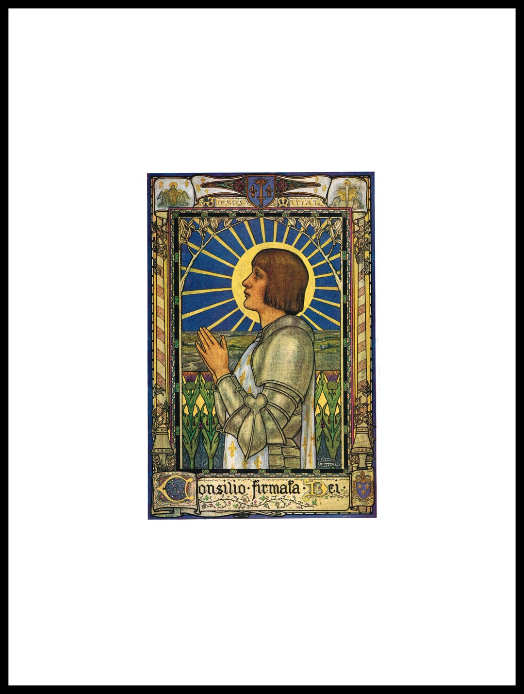 Joan of Arc by Jeanne A Labrousse Original Tear Sheet Window Mounted ...