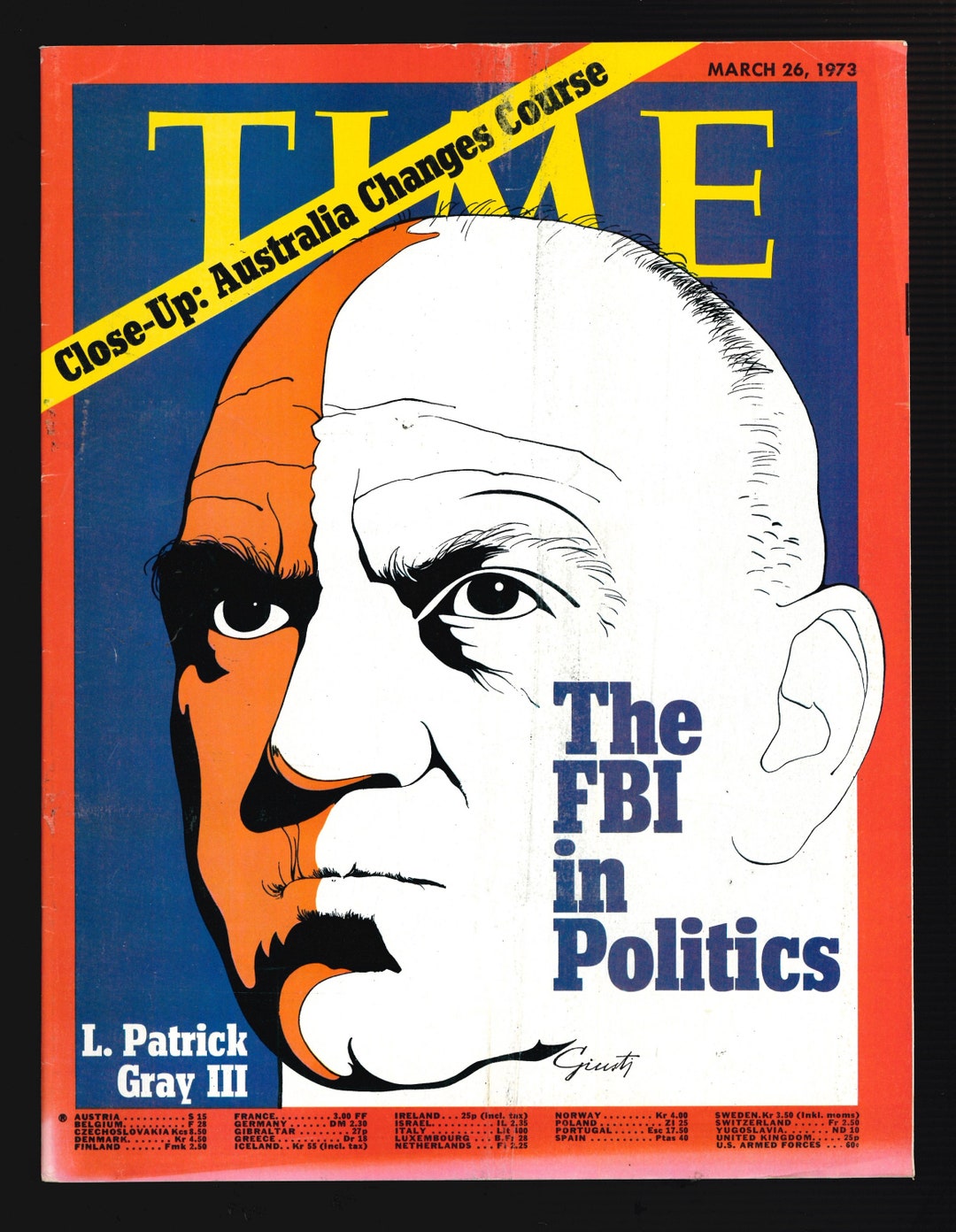 TIME MAR 26 1973 Vintage Magazine the FBI in Politics - Etsy