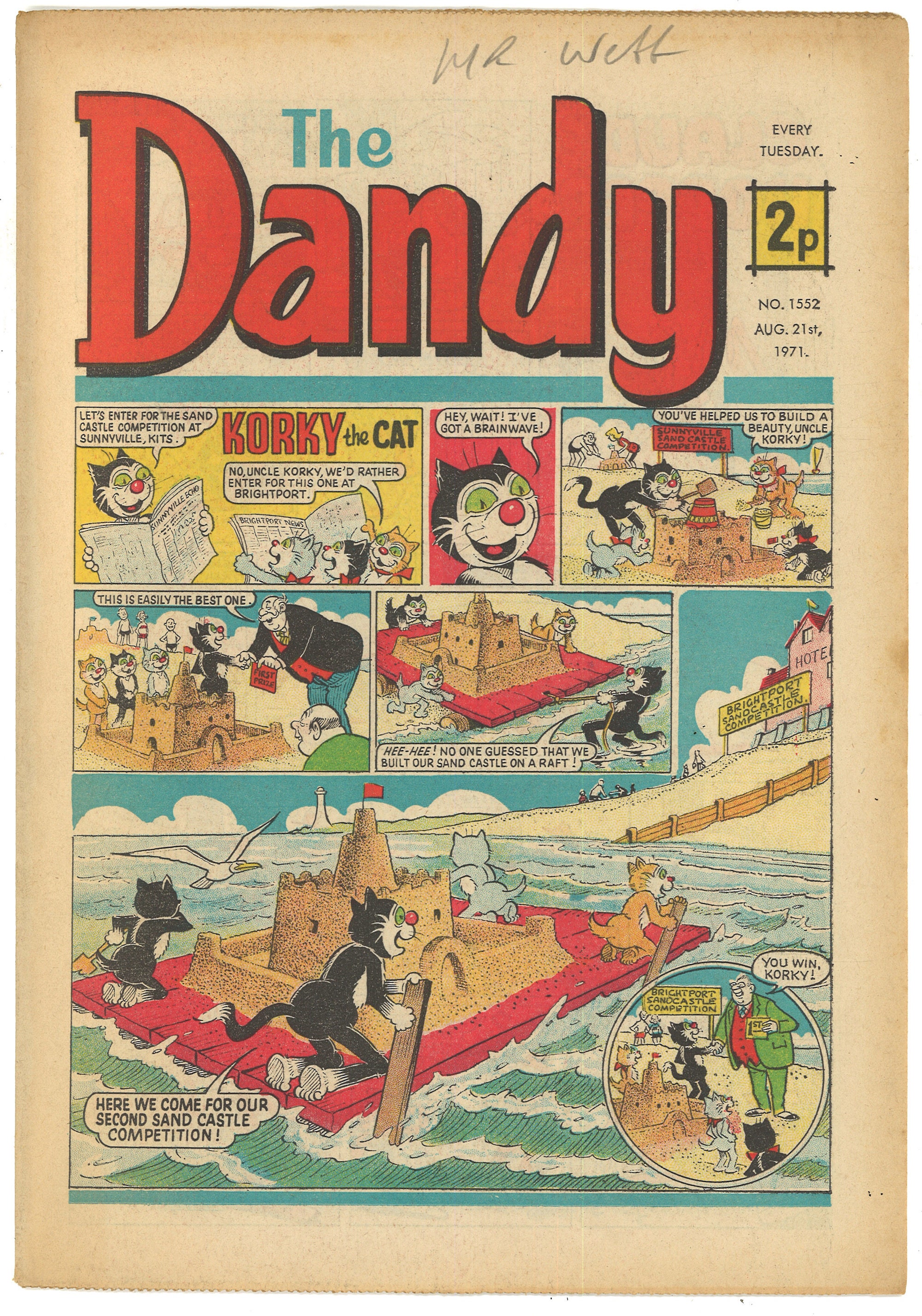 Dandy no 1552 Aug 21 1971 UK Original British Vintage Comics | Etsy