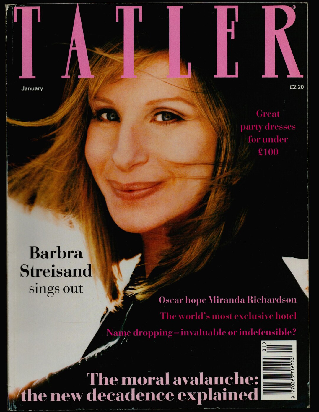 Tatler Magazine Jan 1994 Cover: Barbra Streisand 30th - Etsy