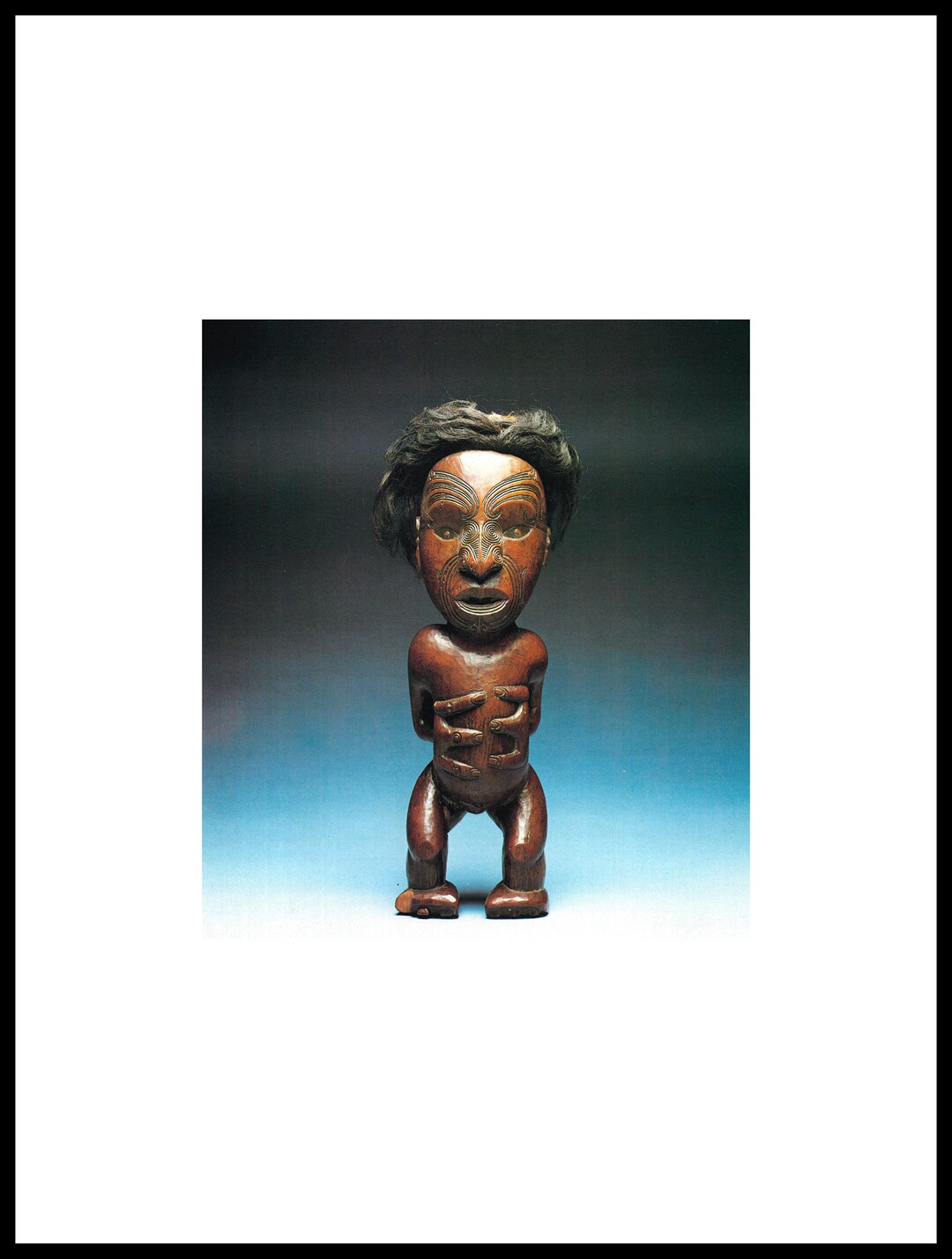 A Maori Wood Male Free Standing Figure Original Tear Sheet Window ...