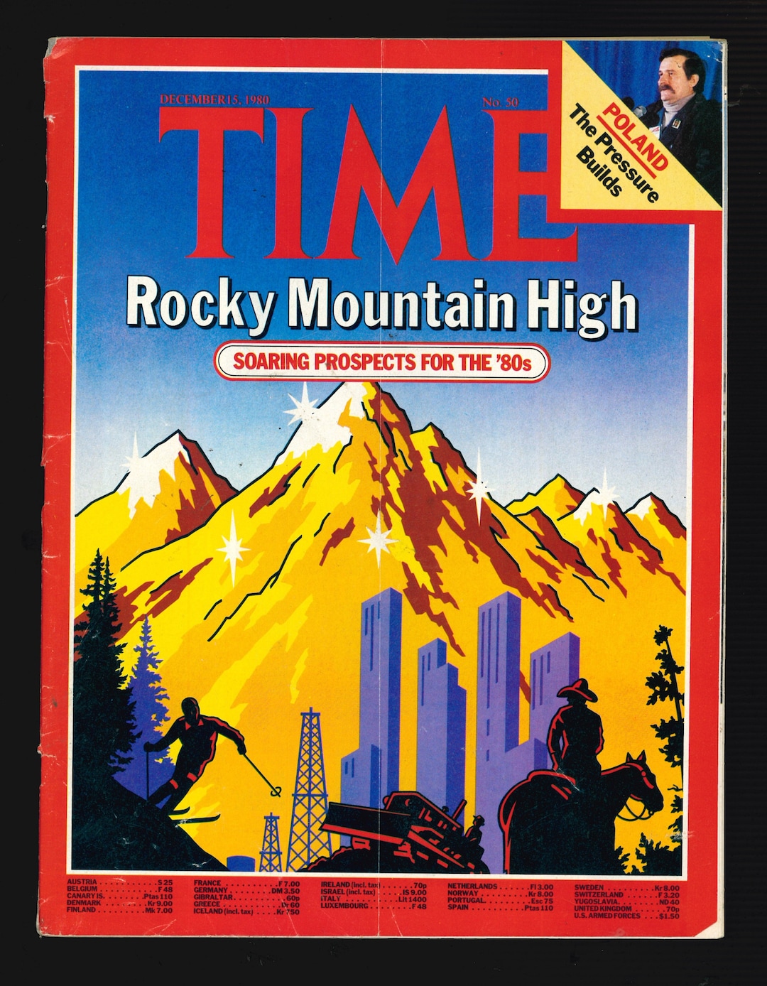 TIME EUROPE-DEC 15 1980 Vintage Magazine Rocky Mountain Hight - Etsy