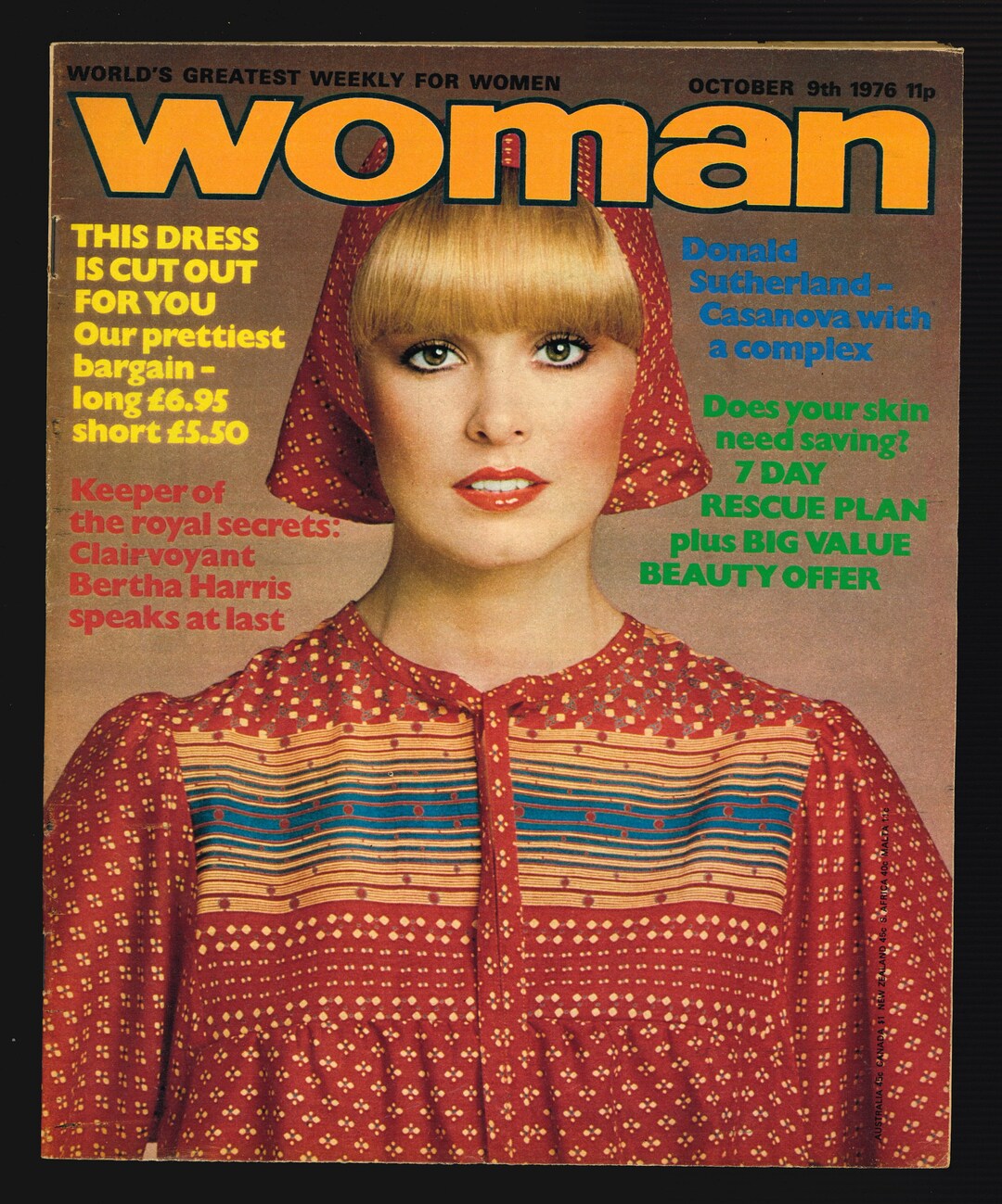 Woman Oct 9 1976 Vintage Magazine Fashion Beauty Cooking Donald ...