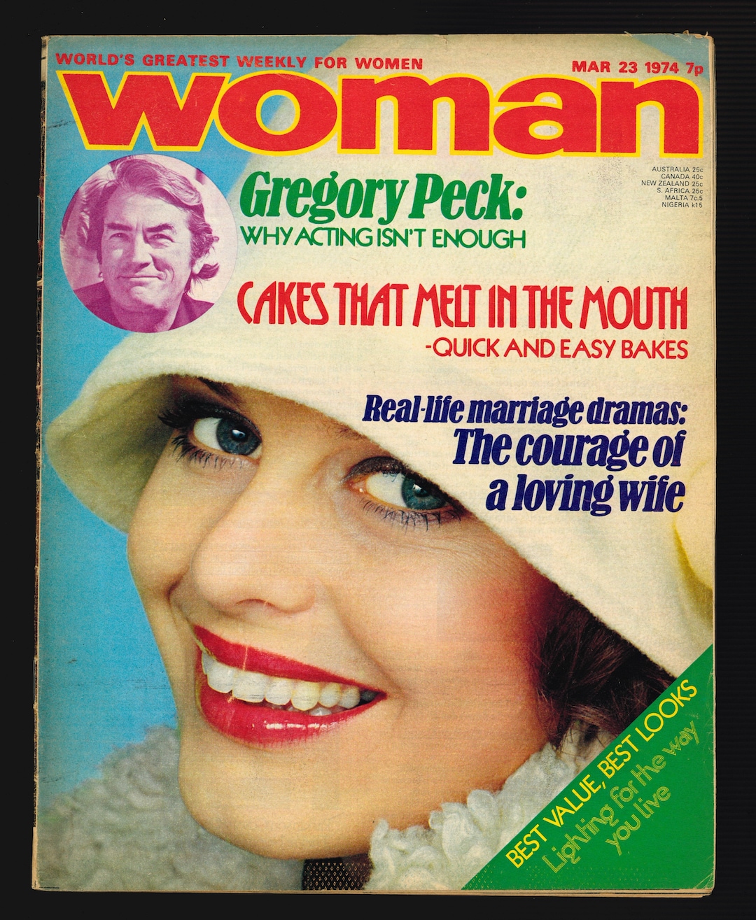 Woman Mar 23 1974 Vintage Magazine Fashion Beauty Cooking Gregory Peck ...
