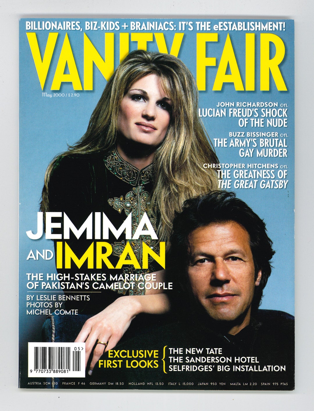 Vanity Fair UK May 2000 Jemima and Imran - Etsy