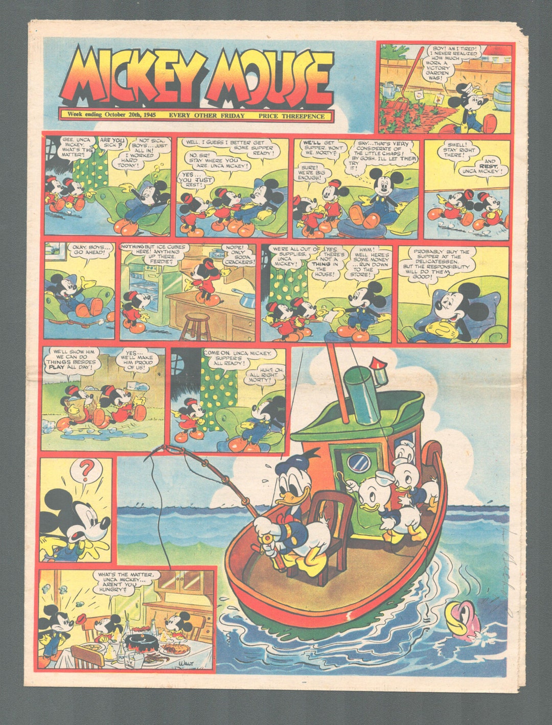 Mickey Mouse Oct 20 1945 UK Comic DISNEY - Etsy