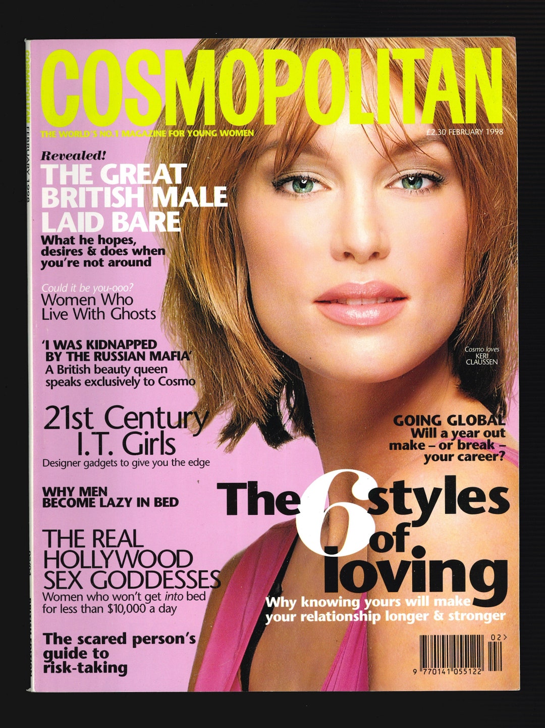 Cosmopolitan Magazine UK Feb 1998 KERI CLAUSSEN Mariah Carey Jenna ...