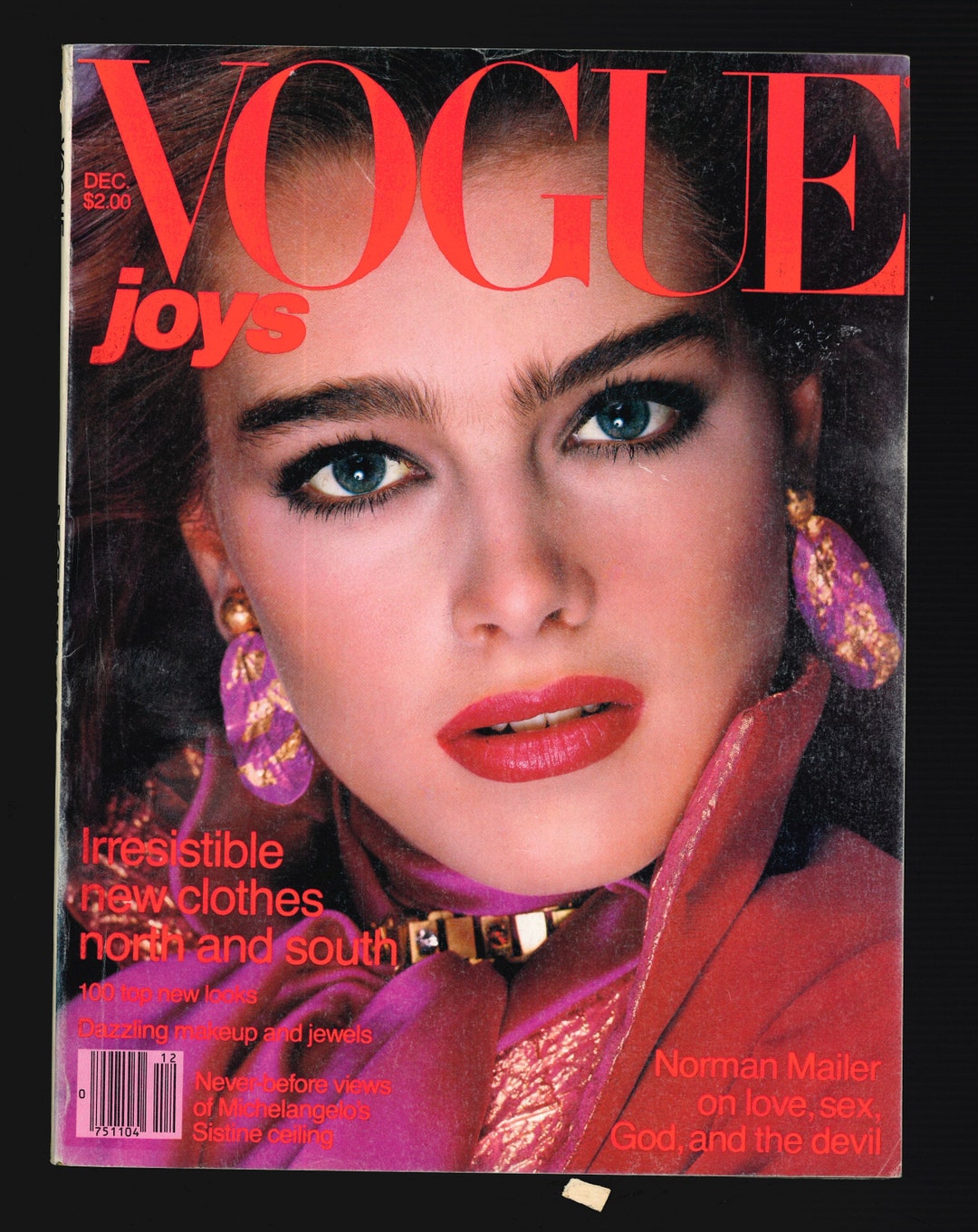 Vogue US Dec 1980 Original Vintage American Fashion Magazine Brooke ...