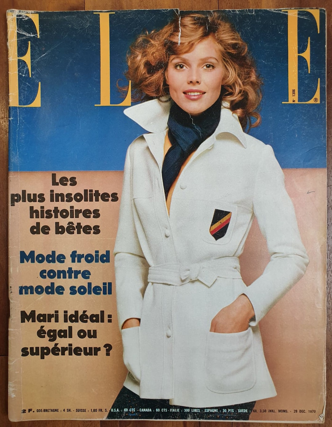 Elle French Dec 1970 No 1306 France Foreign Original Vintage Retro ...
