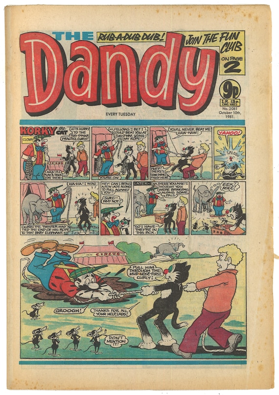 Dandy no 2081 Oct 10 1981 UK Original British Vintage Comics | Etsy
