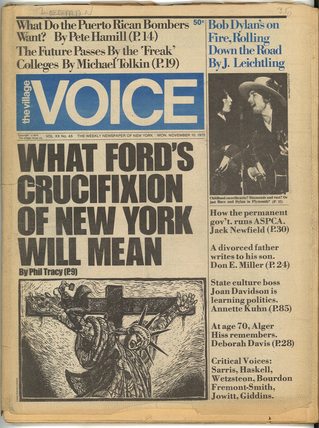 Village Voice Nov 10 1975 and Nov 17 1975 US American Newsweekly and ...
