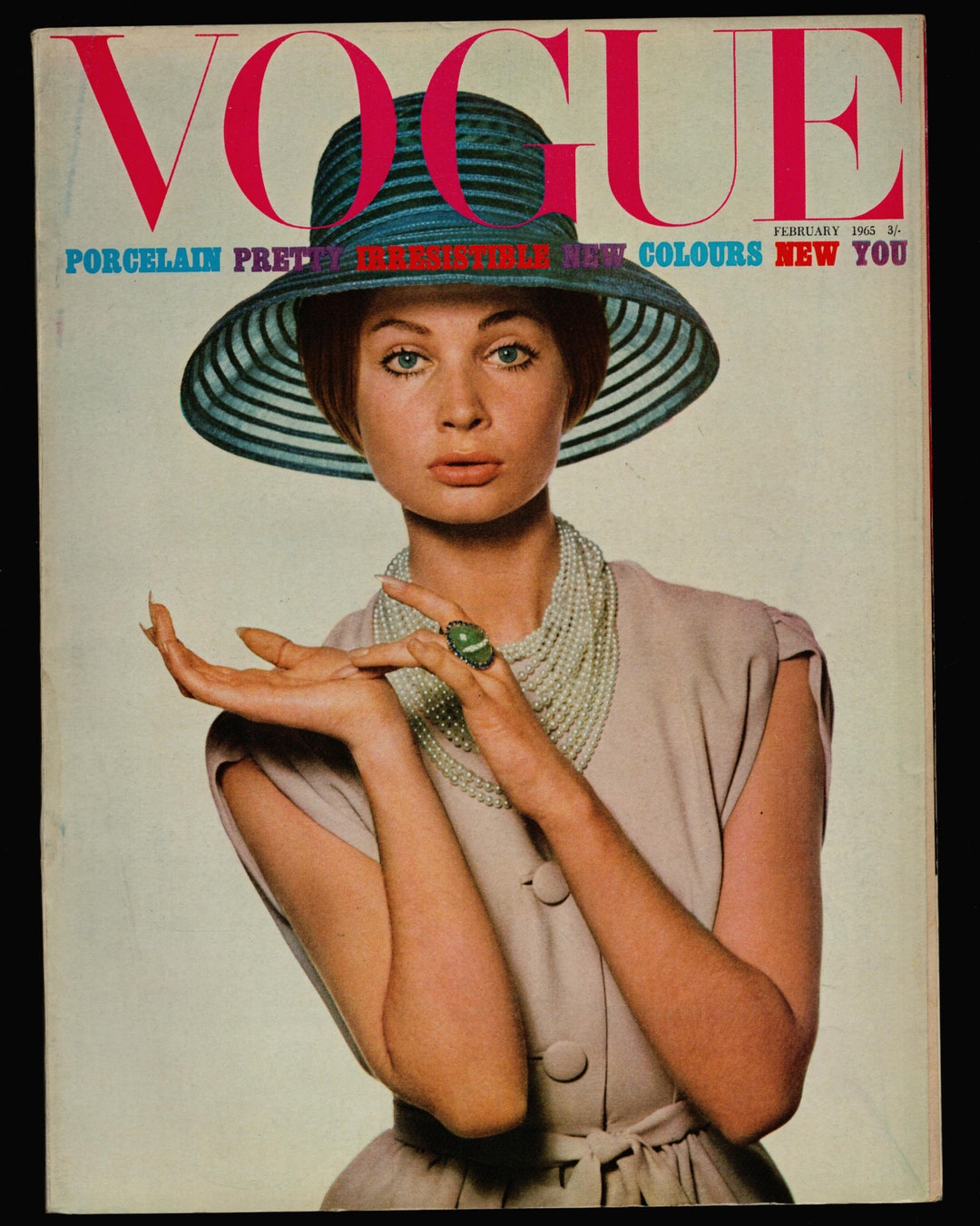Vogue UK Feb 1965 Original Vintage Fashion Magazine Cover: Sue Murray ...