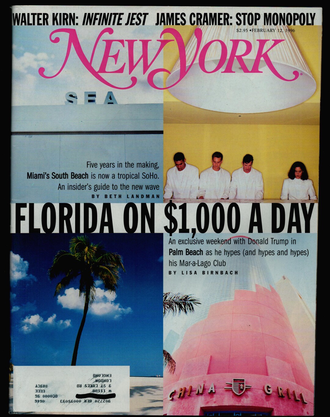 New York Magazine Feb 12 1996 Florida on 1,000 Dollar a Day - Etsy