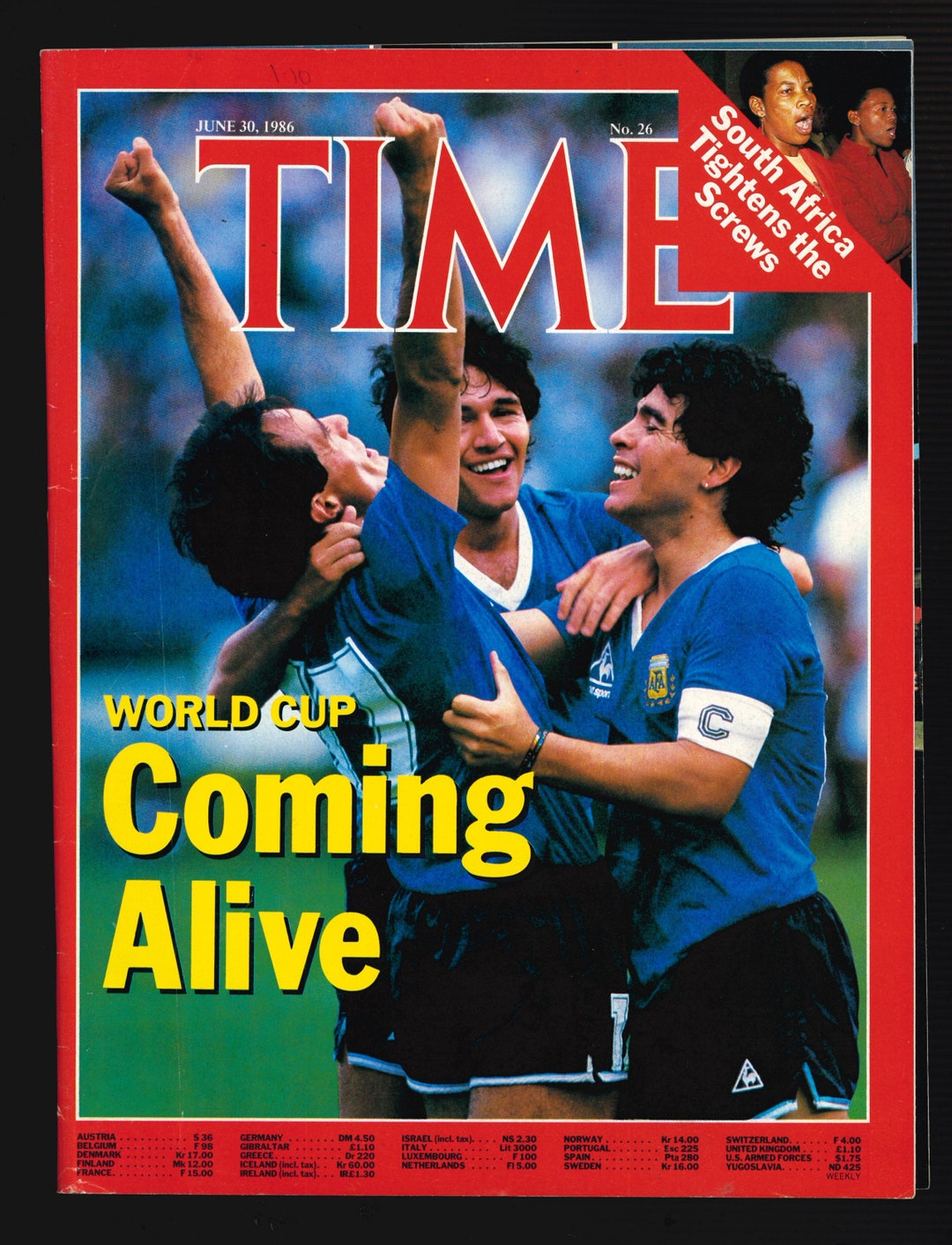 TIME JUNE 30 1986 Vintage Magazine World Cup Maradona - Etsy