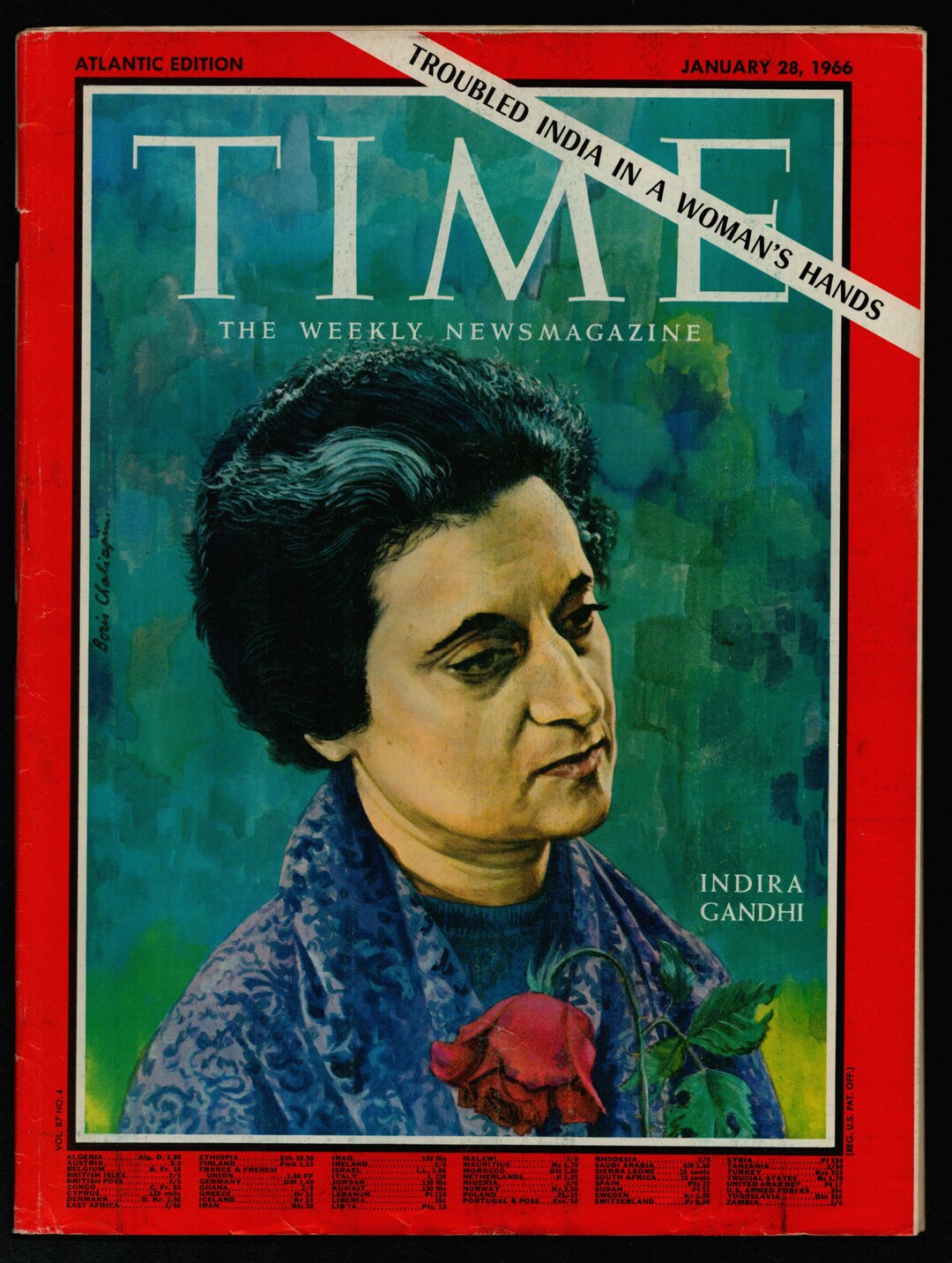 Time Magazine Jan 28 1966 Troubled India in a Woman's Hands- Indira ...