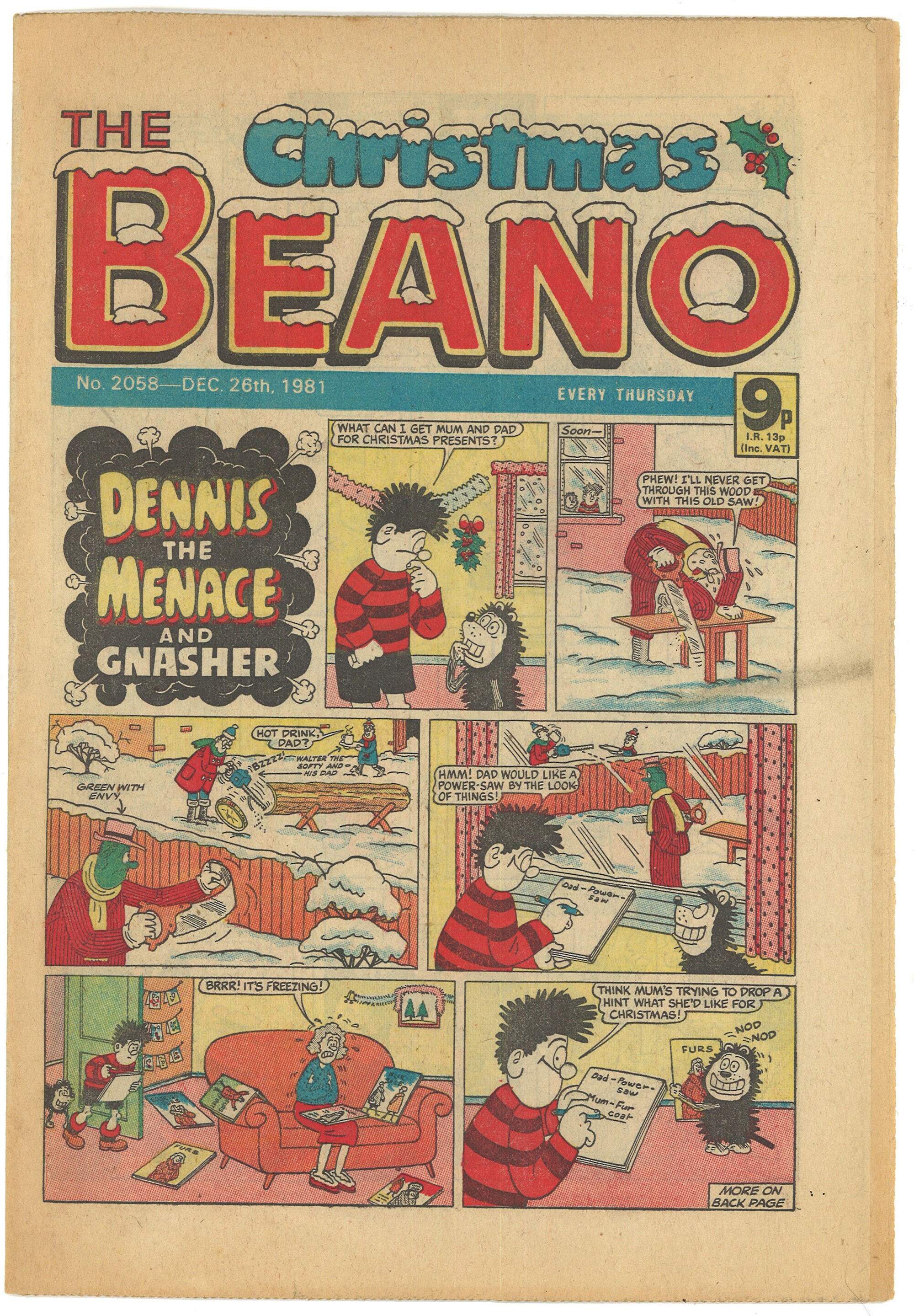 Beano no 2058 Dec 26 1981 UK Original British Vintage Comics | Etsy