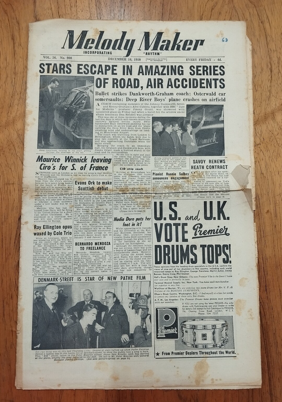 Melody Maker Dec 16 1950 British Pop Newspaper - Etsy