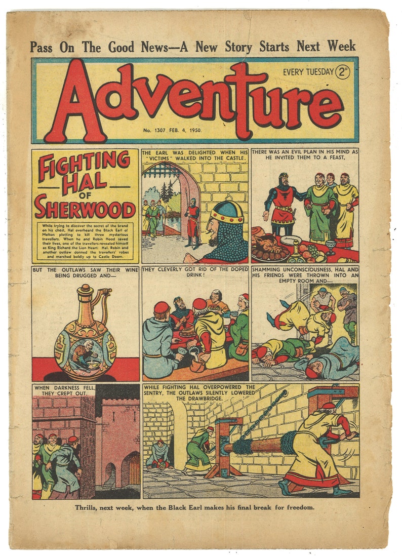 Adventure British Weekly Boys Comics Lot X14 Copies 1950 Gift - Etsy