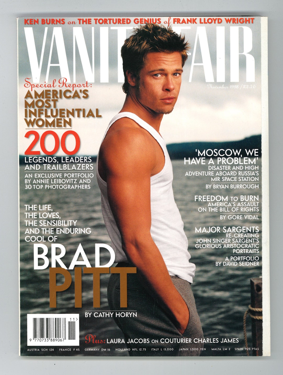 Vanity Fair US Nov 1998 Brad Pitt Cover - Etsy