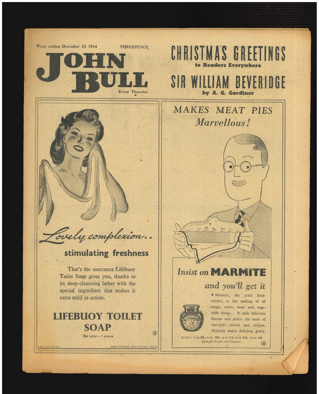 JOHN BULL DEC 23 1944 British Original Vintage Rare Magazine - Etsy