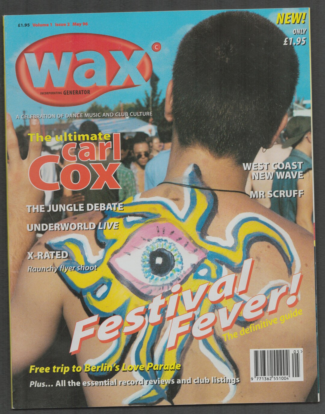 Wax Vol 1 Issue 2 May 1996 Acid House Rave Dance Club and Music ...