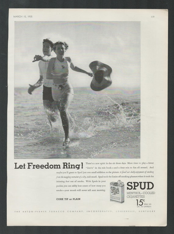 Spud Cigarette Advert 1935 Original Tear Sheet Ideal for - Etsy