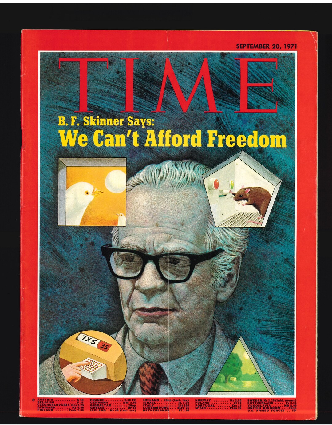 Time Magazine 1971 September 20 B.f.skinner Box We Can't Afford Freedom ...