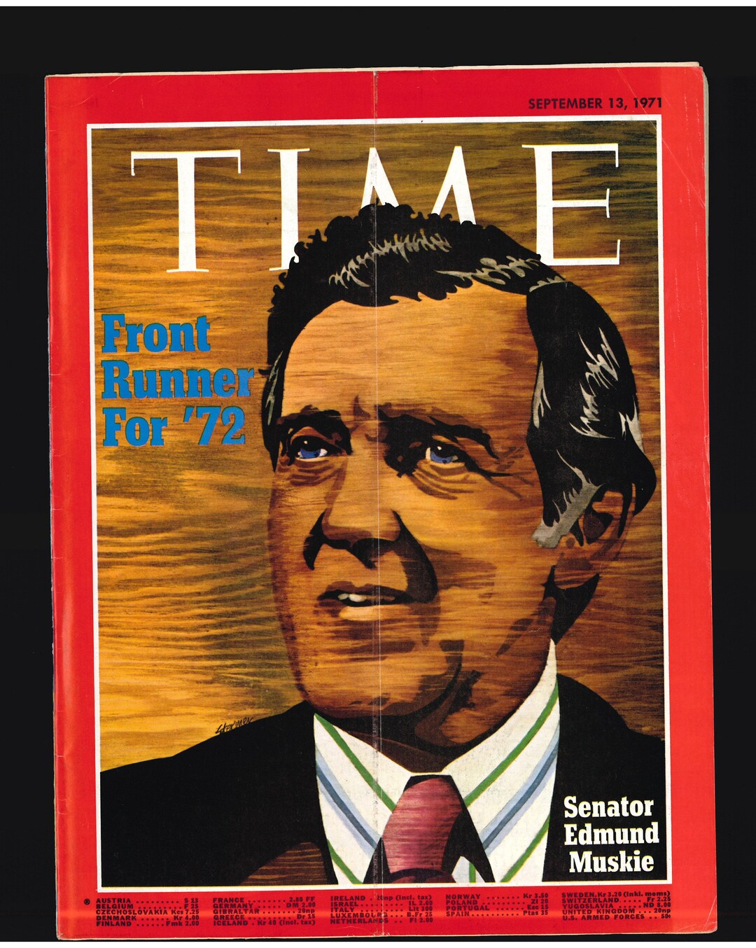 Time Magazine 1971 September 13 Magazine Senator Front Runner for '72 ...